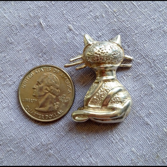 Vintage | Jewelry | Vintage Cat Pin Sterling Silver | Poshmark